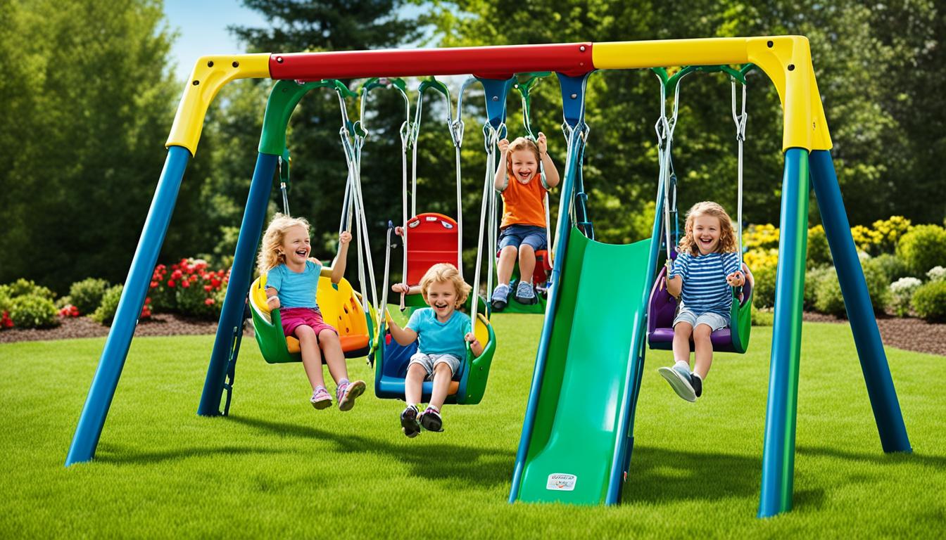 Swing Set – Outdoor Heavy-Duty Metal Playset for Kids – Make your wish ...